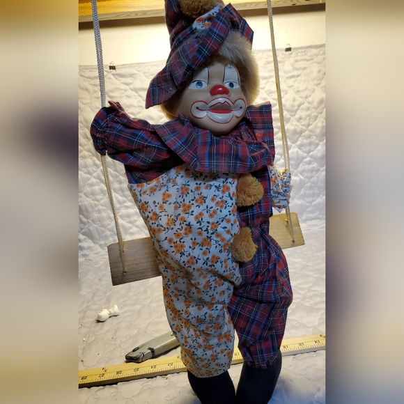 Toys | Vintage Clown Puppet String Marionette Doll On Swing Ceramic ...